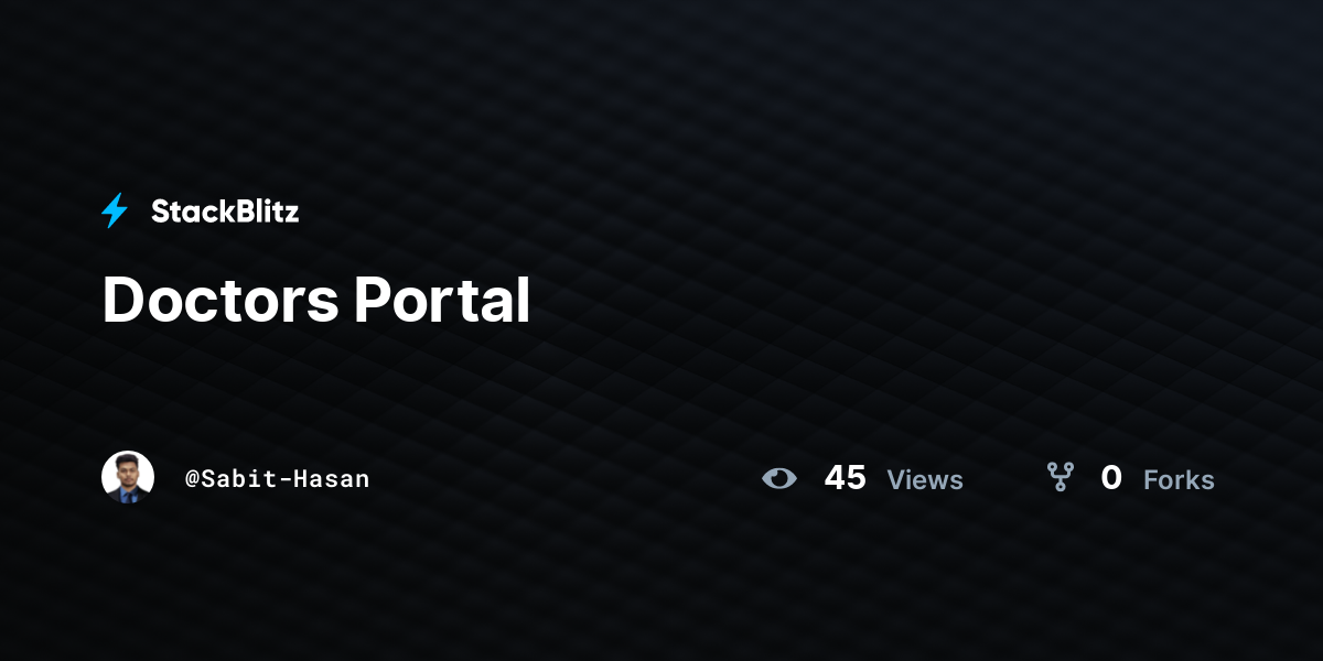 Doctors Portal - StackBlitz