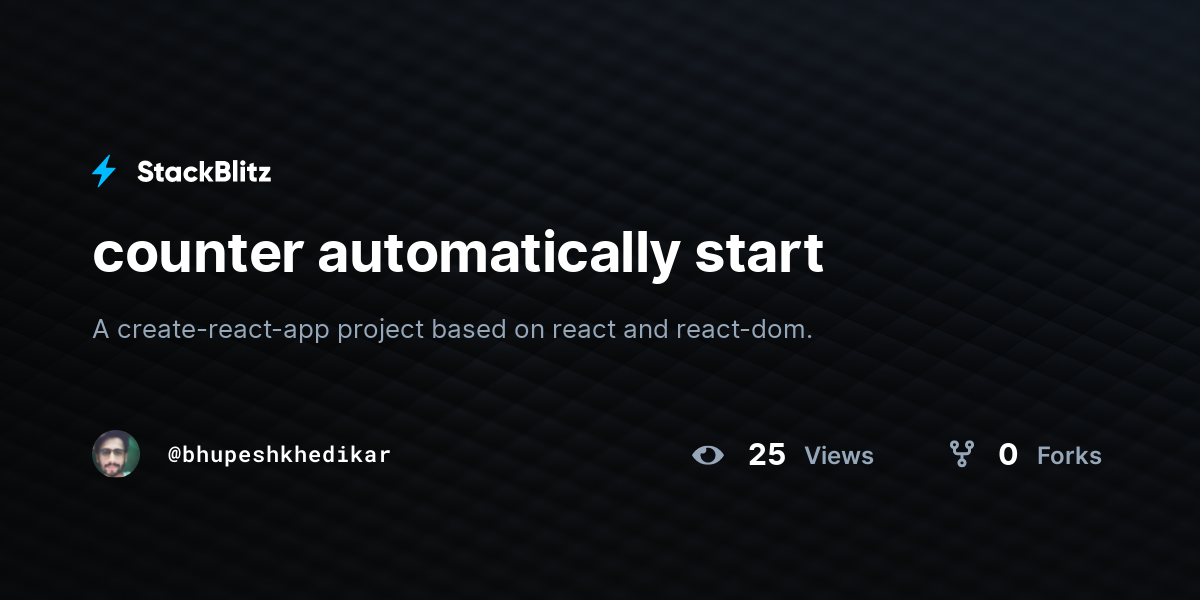 Counter Automatically Start Stackblitz 