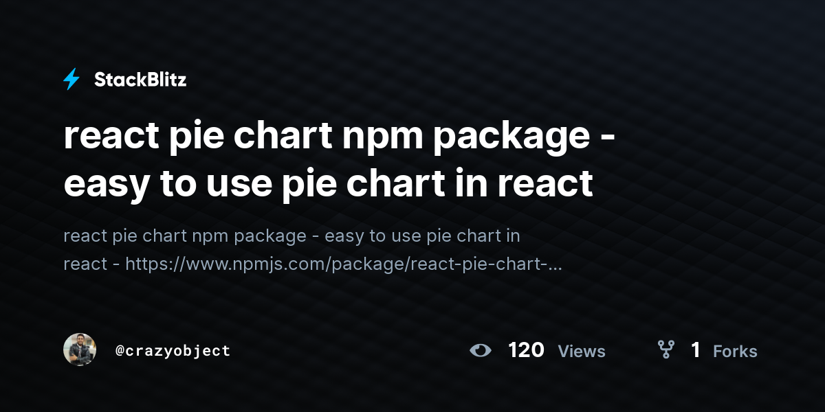react pie chart npm package - easy to use pie chart in react - StackBlitz