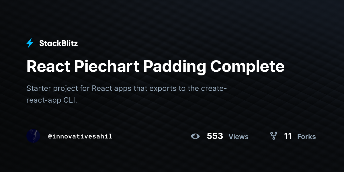 React Piechart Padding Complete - StackBlitz