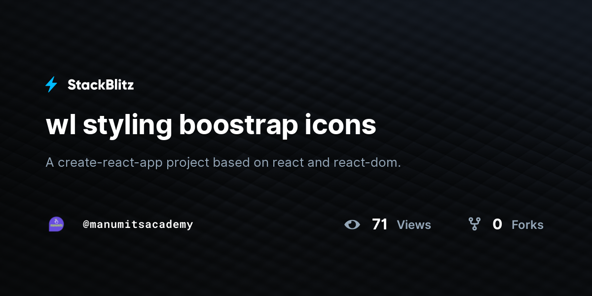 wl styling boostrap icons - StackBlitz