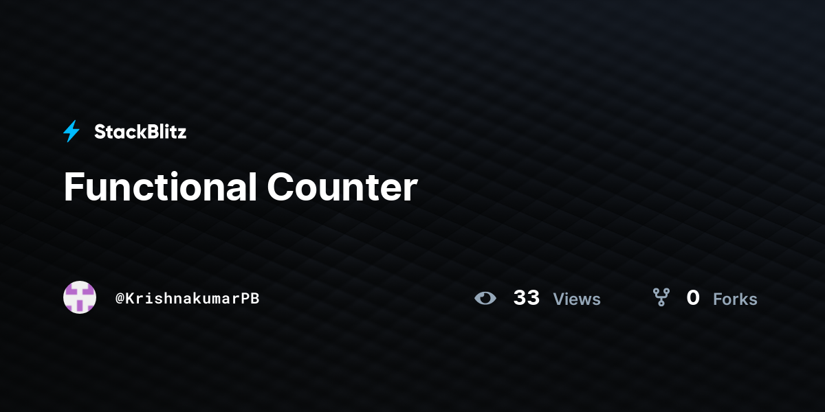 Functional Counter - StackBlitz Functional Counter - StackBlitz