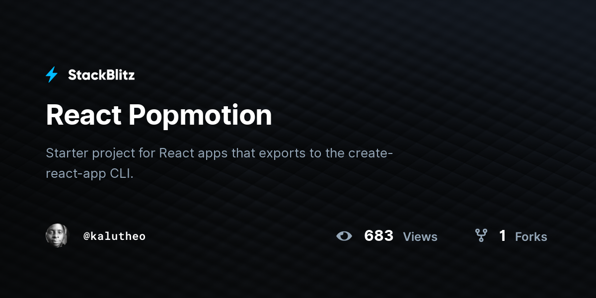 React Popmotion - StackBlitz