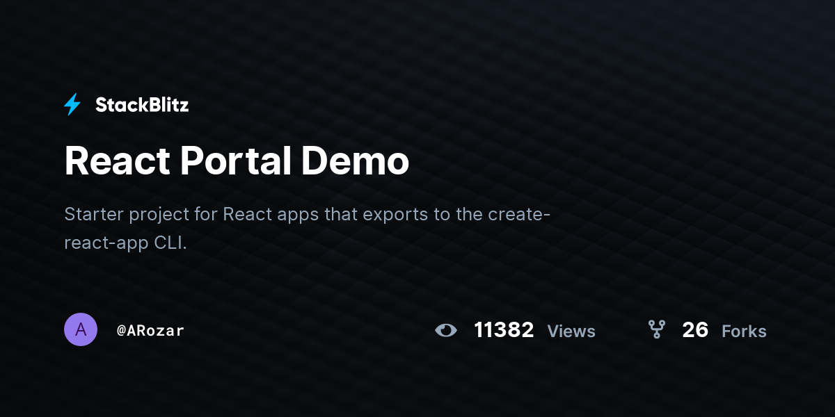 React Portal Demo - StackBlitz