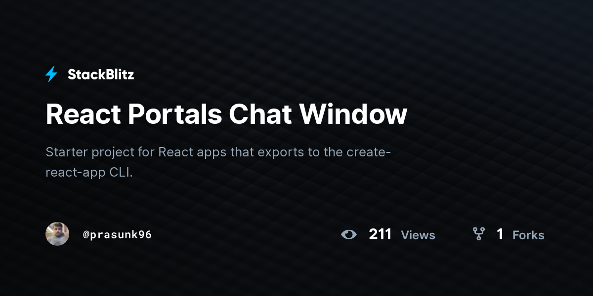 React Portals Chat Window - StackBlitz
