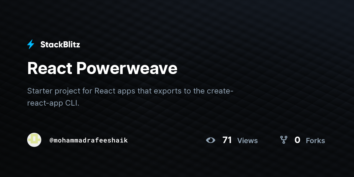 React Powerweave - StackBlitz