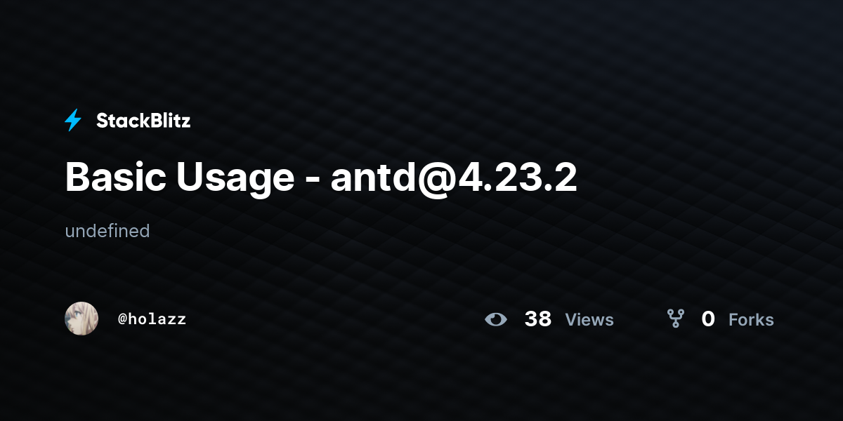 Basic Usage - antd@4.23.2 - StackBlitz