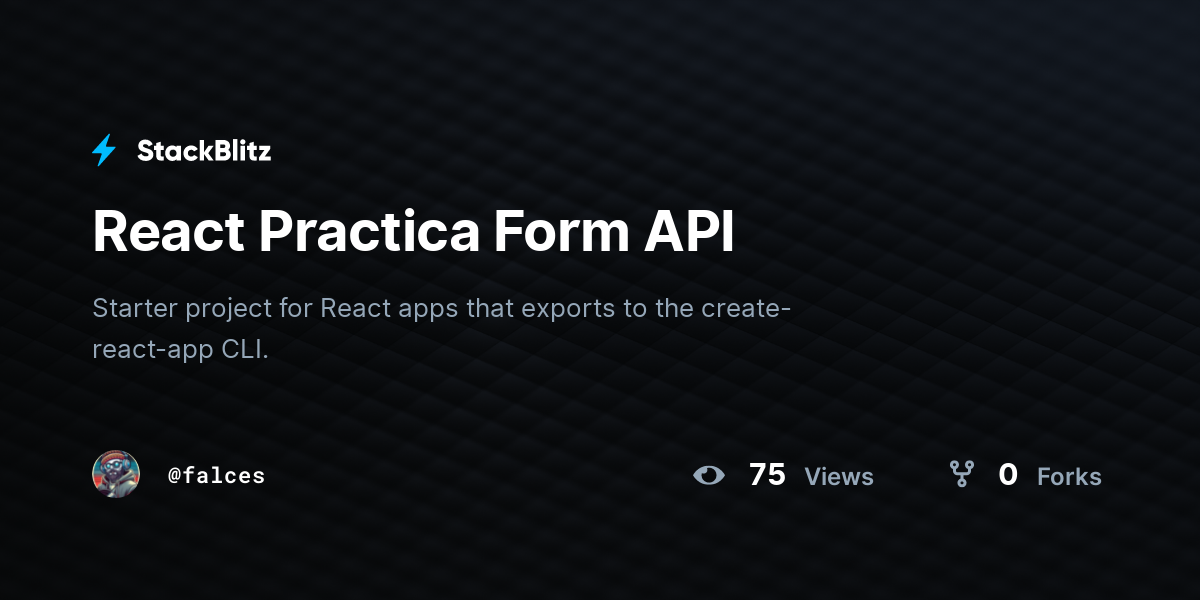 React Practica Form API - StackBlitz