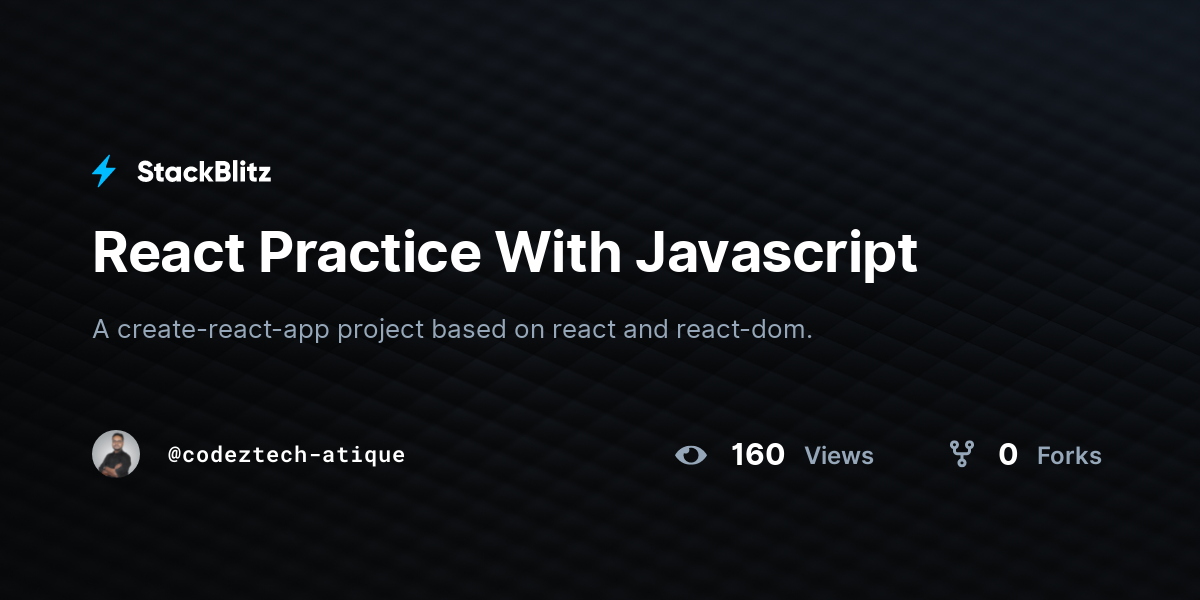 React Practice With Javascript - StackBlitz