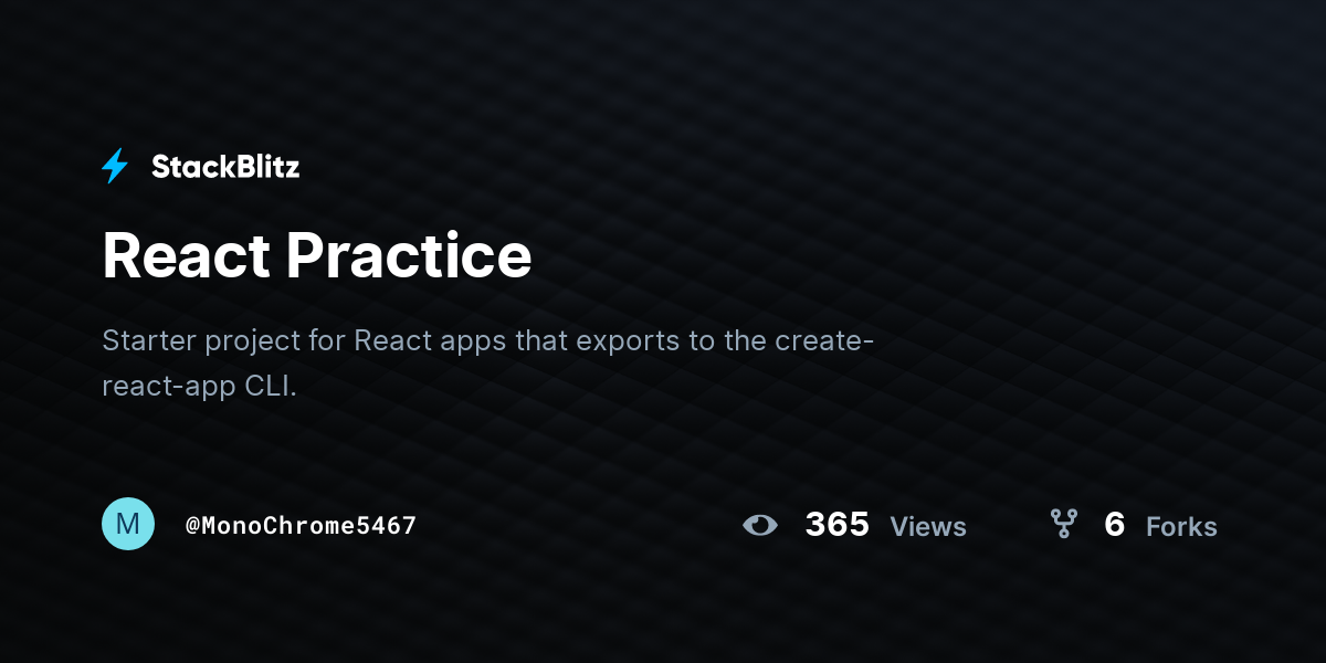 React Practice - StackBlitz