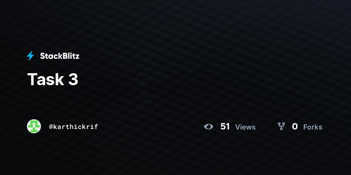 Task 3 - StackBlitz