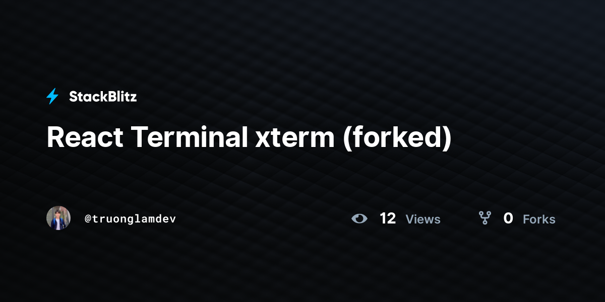 React Terminal xterm (forked) - StackBlitz