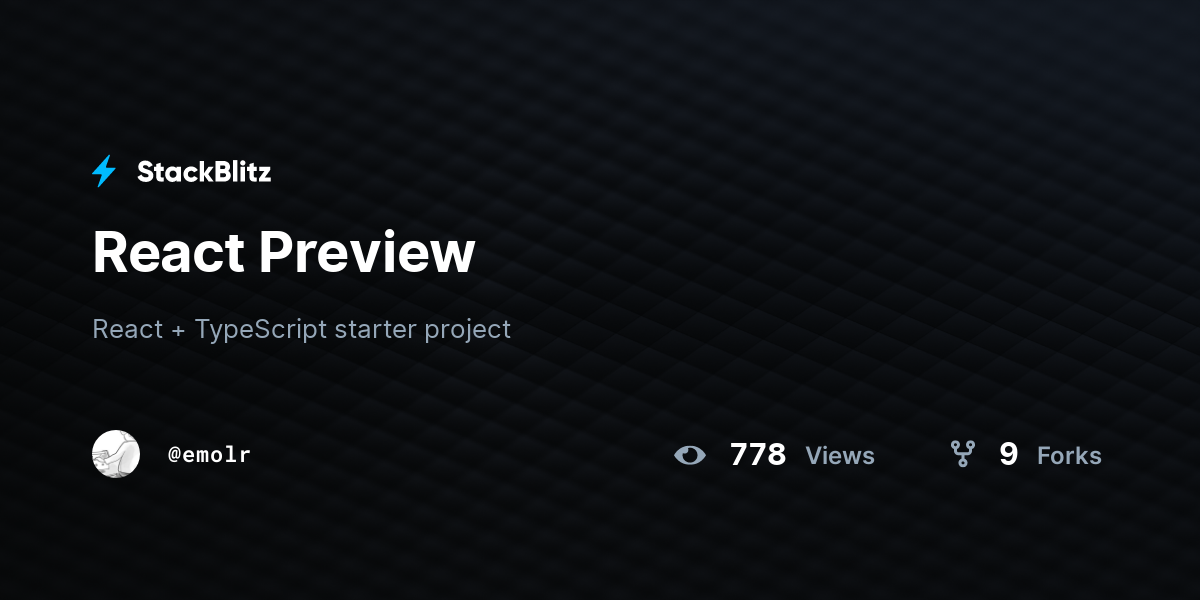 React Preview - StackBlitz