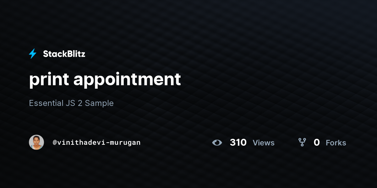 print appointment - StackBlitz