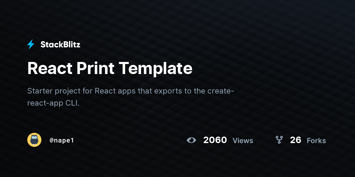 React Print Template - StackBlitz