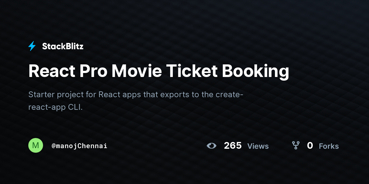 React Pro Movie Ticket Booking - StackBlitz