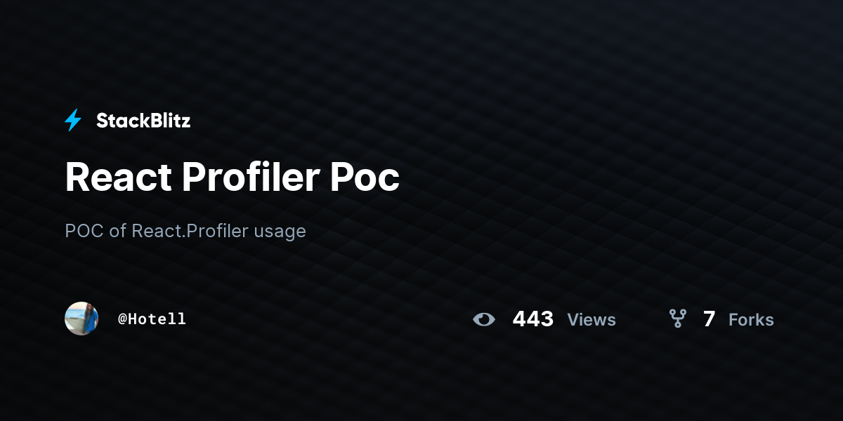 React Profiler Poc - StackBlitz