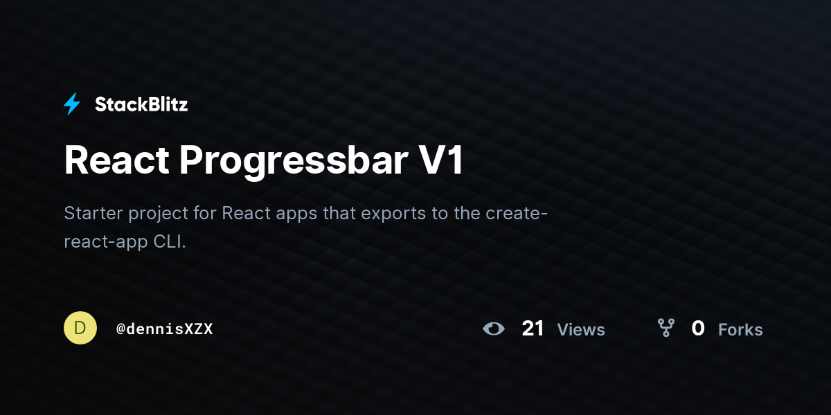React Progressbar V1 - StackBlitz