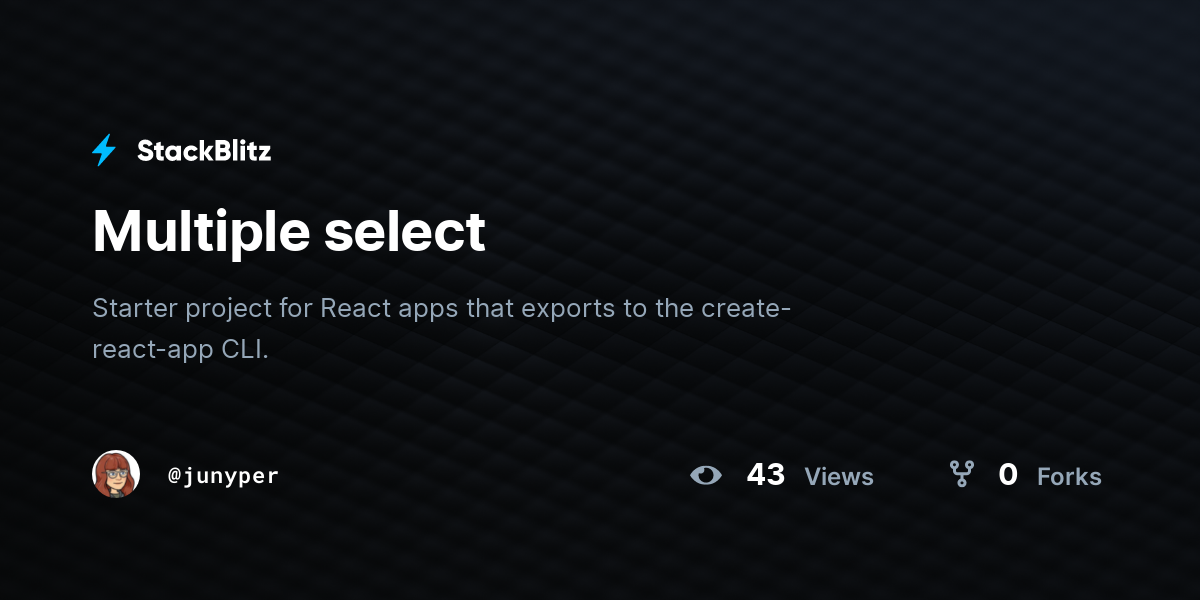 Multiple select - StackBlitz