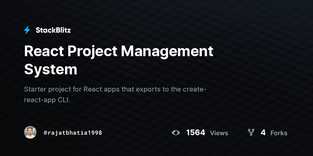 React Project Management System - StackBlitz