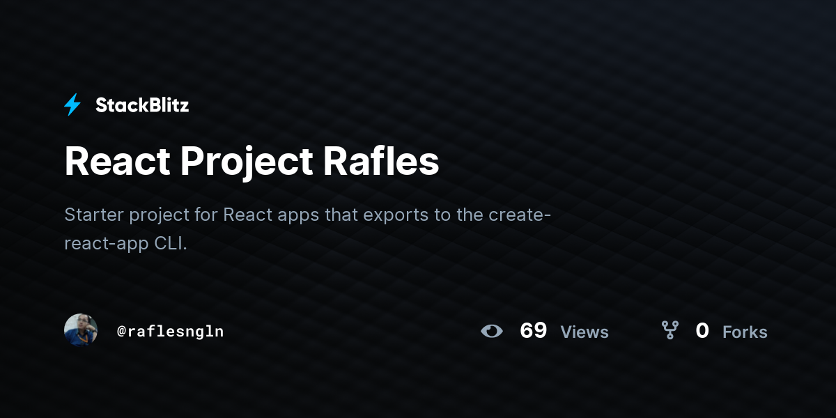 React Project Rafles - StackBlitz