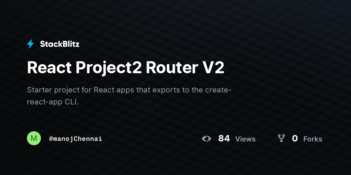 React Project2 Router V2 - StackBlitz