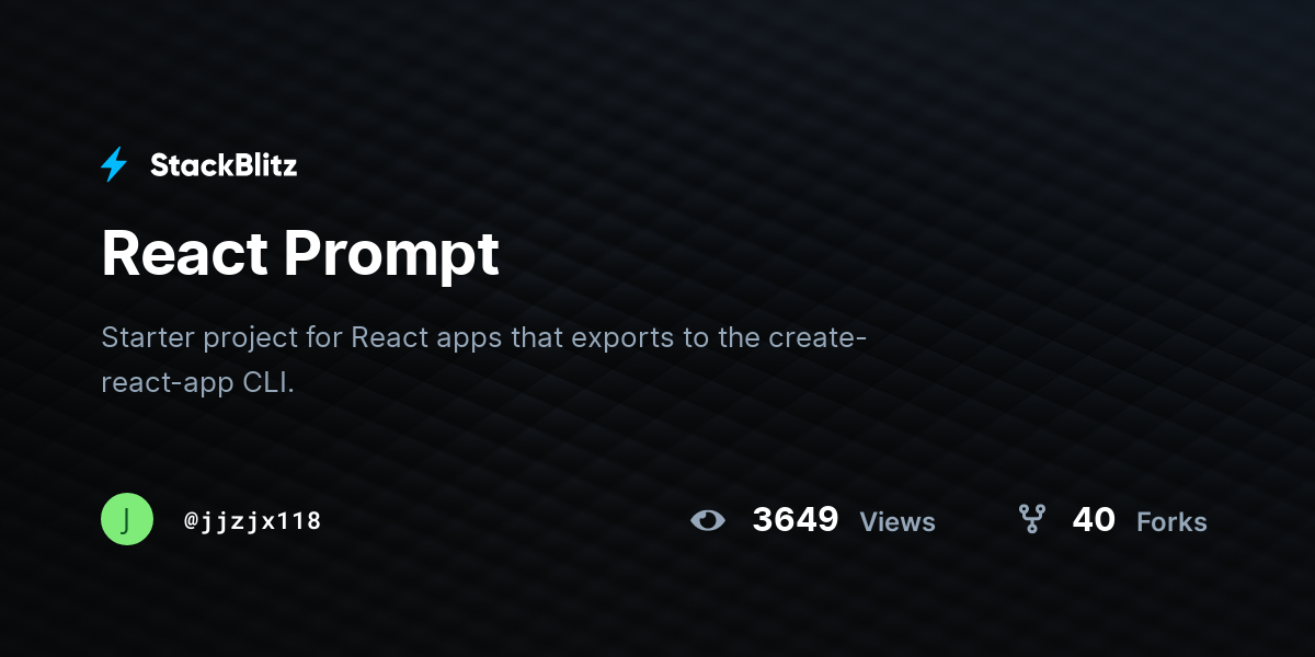 React Prompt - StackBlitz