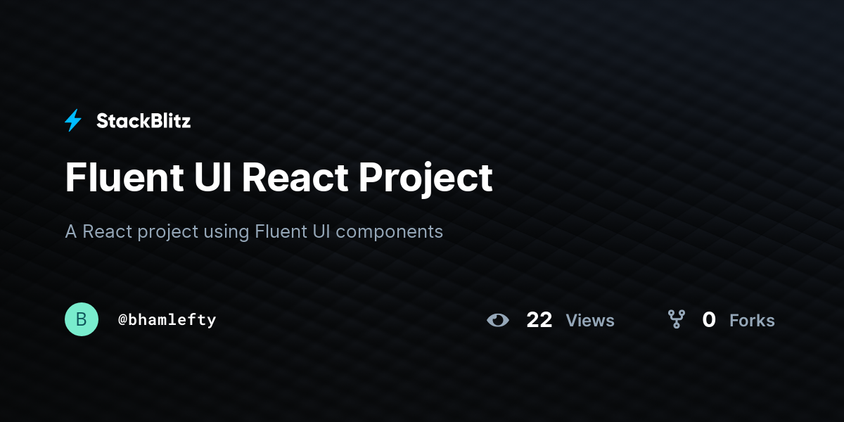 Fluent UI React Project - StackBlitz