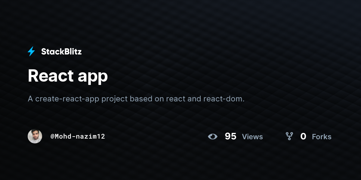React app - StackBlitz