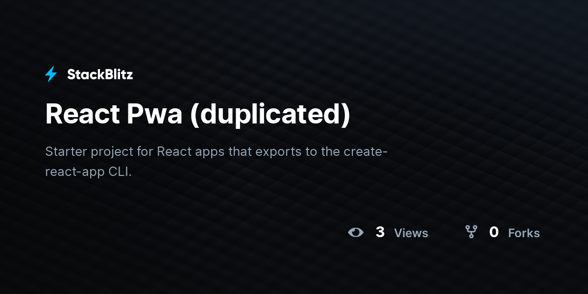 React Pwa (duplicated) - StackBlitz