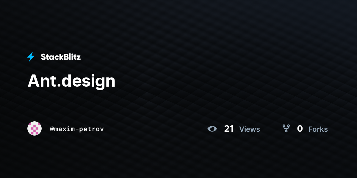 Ant.design - StackBlitz