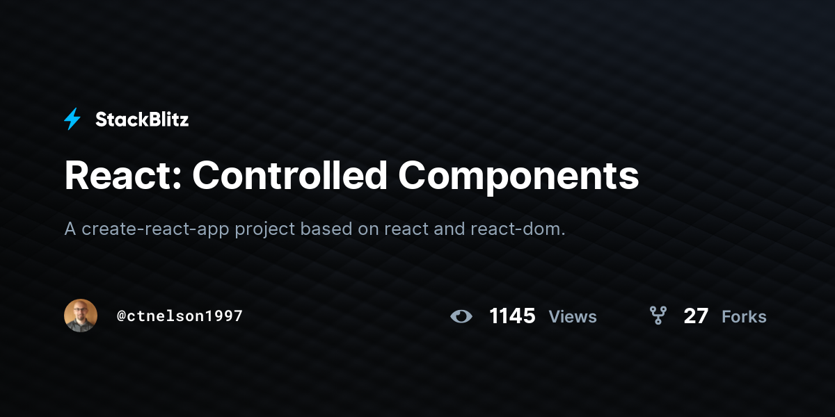 React: Controlled Components - StackBlitz