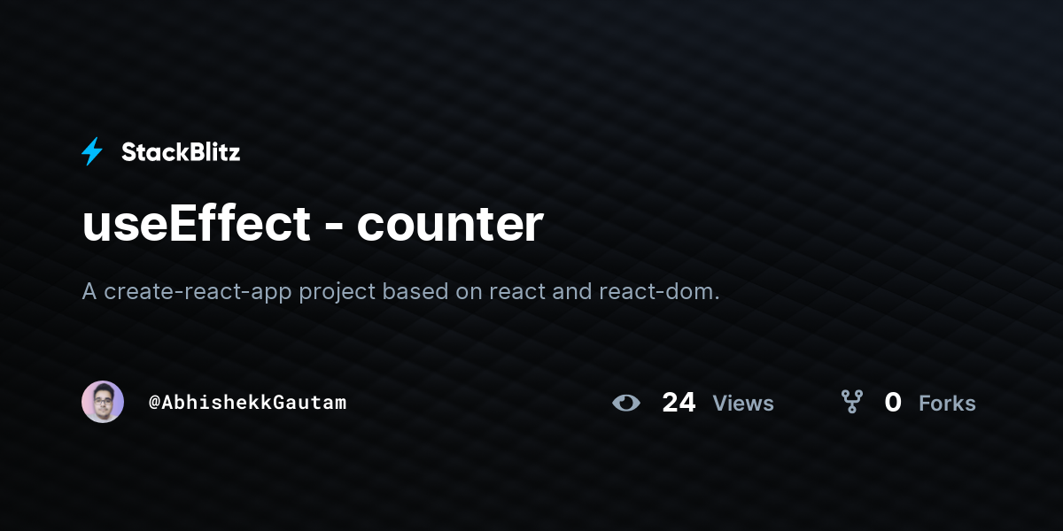 useEffect - counter - StackBlitz