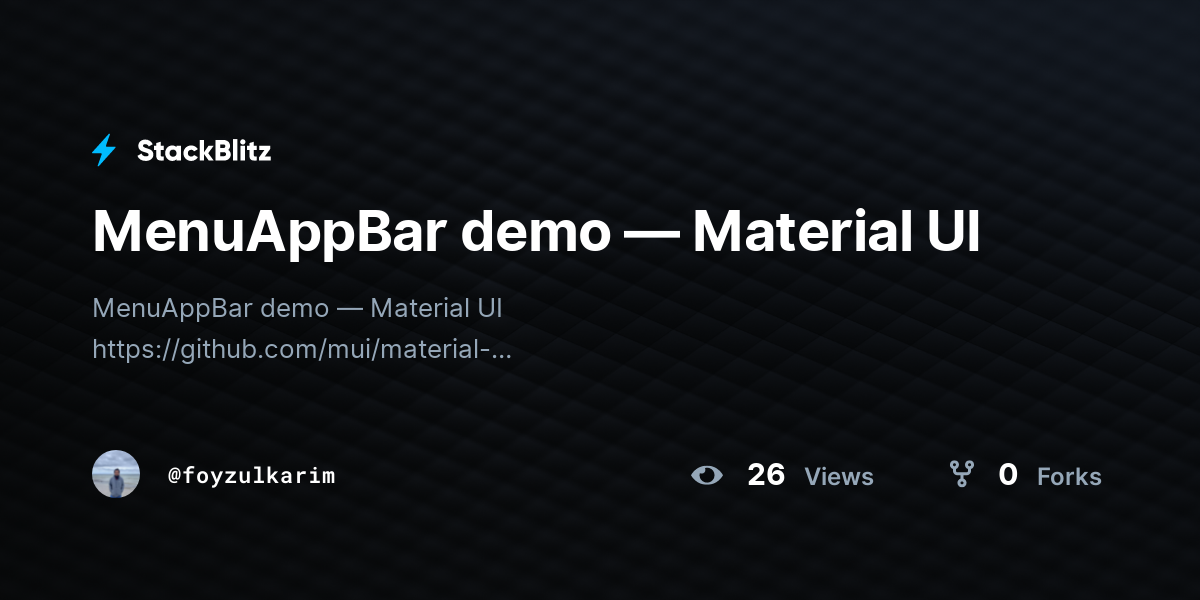 MenuAppBar demo — Material UI - StackBlitz