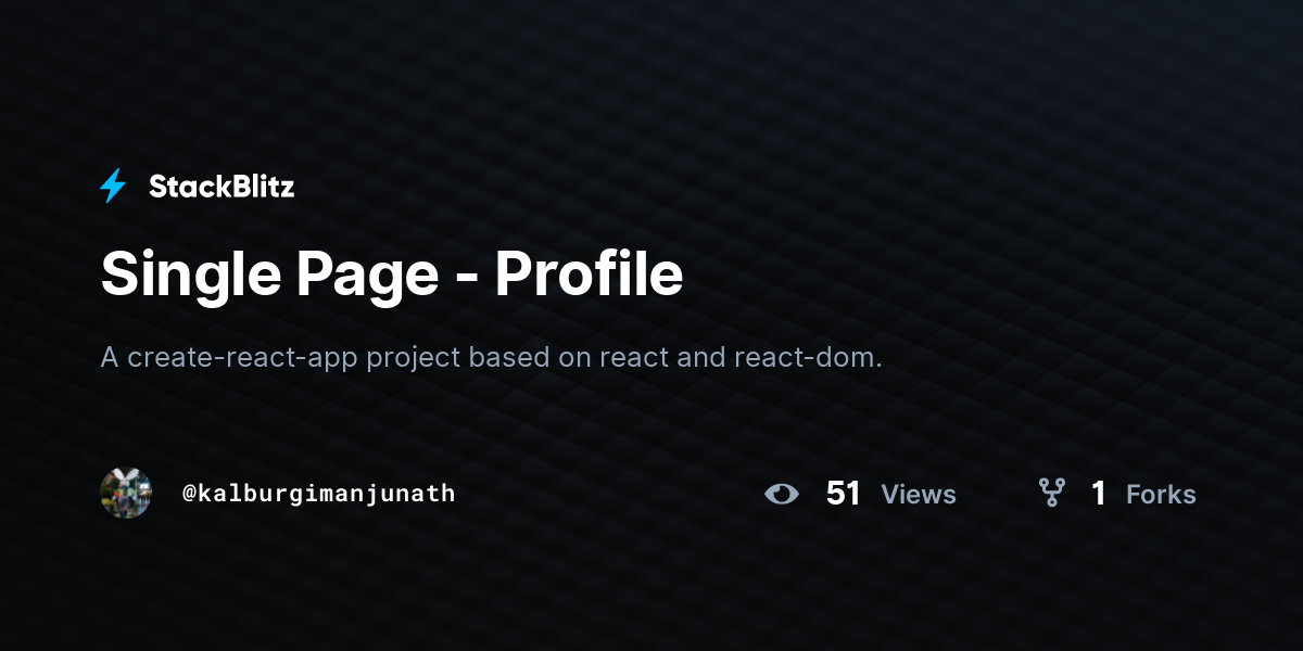 Single Page - Profile - StackBlitz
