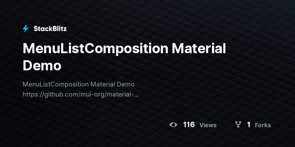 Menulistcomposition Material Demo Stackblitz