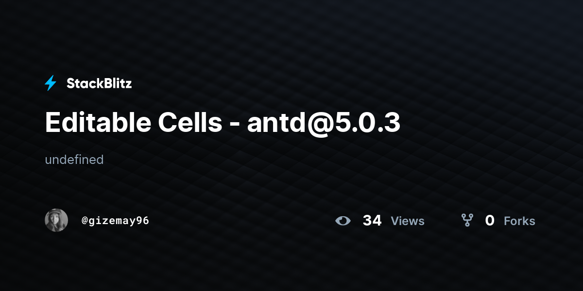 Editable Cells - antd@5.0.3 - StackBlitz