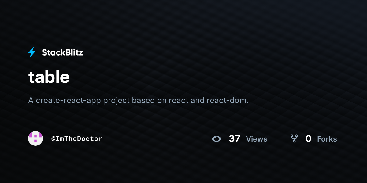 table - StackBlitz