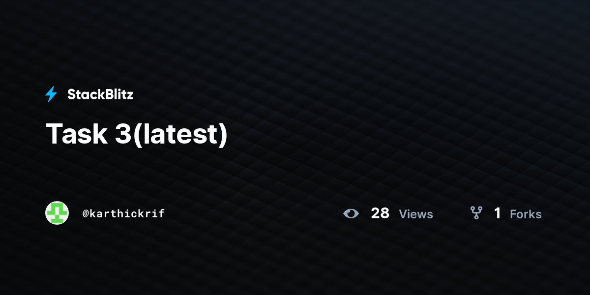 Task 3 Latest Stackblitz