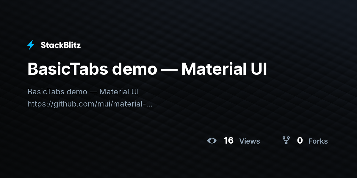BasicTabs demo — Material UI - StackBlitz