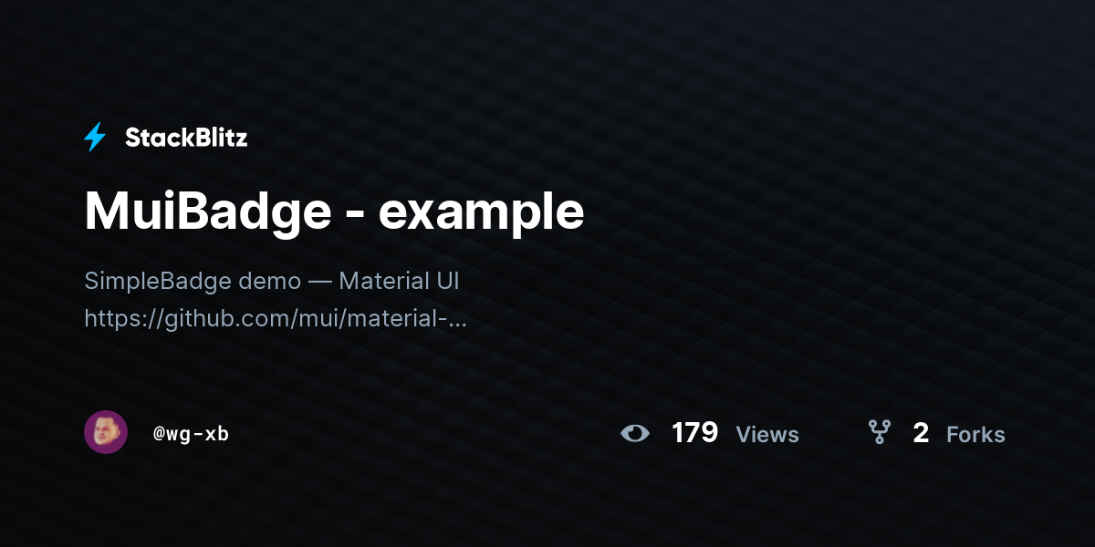 MuiBadge - example - StackBlitz
