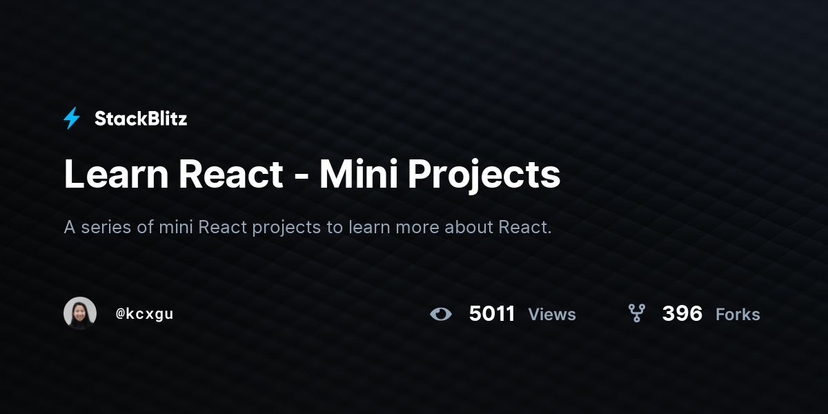 Learn React - Mini Projects - StackBlitz