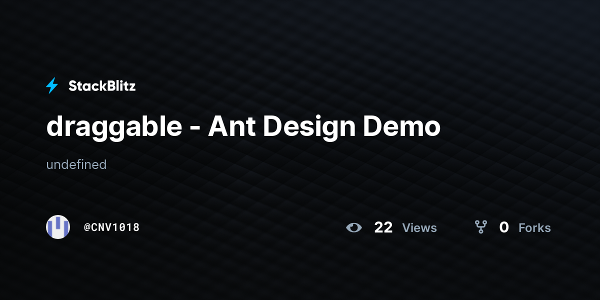 draggable - Ant Design Demo - StackBlitz