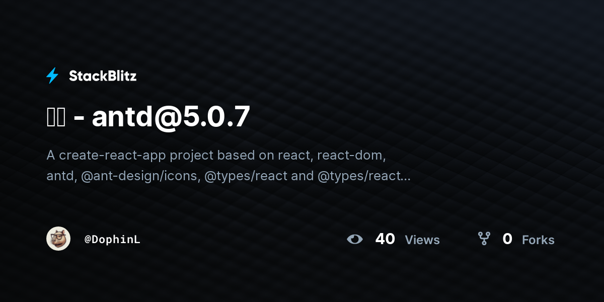 基本 - antd@5.0.7 - StackBlitz