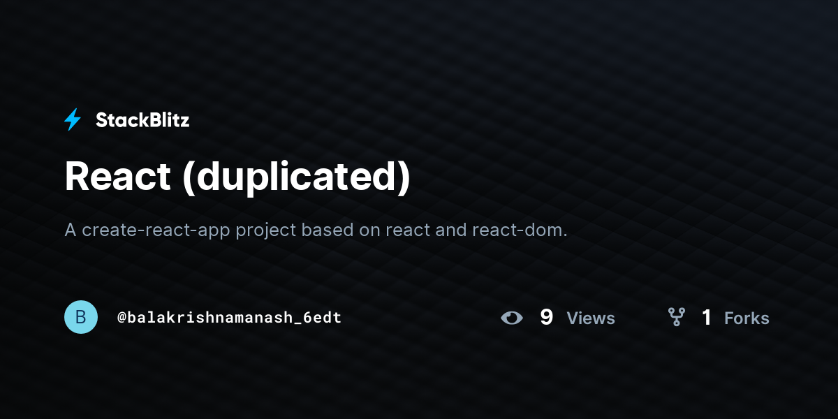 React (duplicated) - StackBlitz