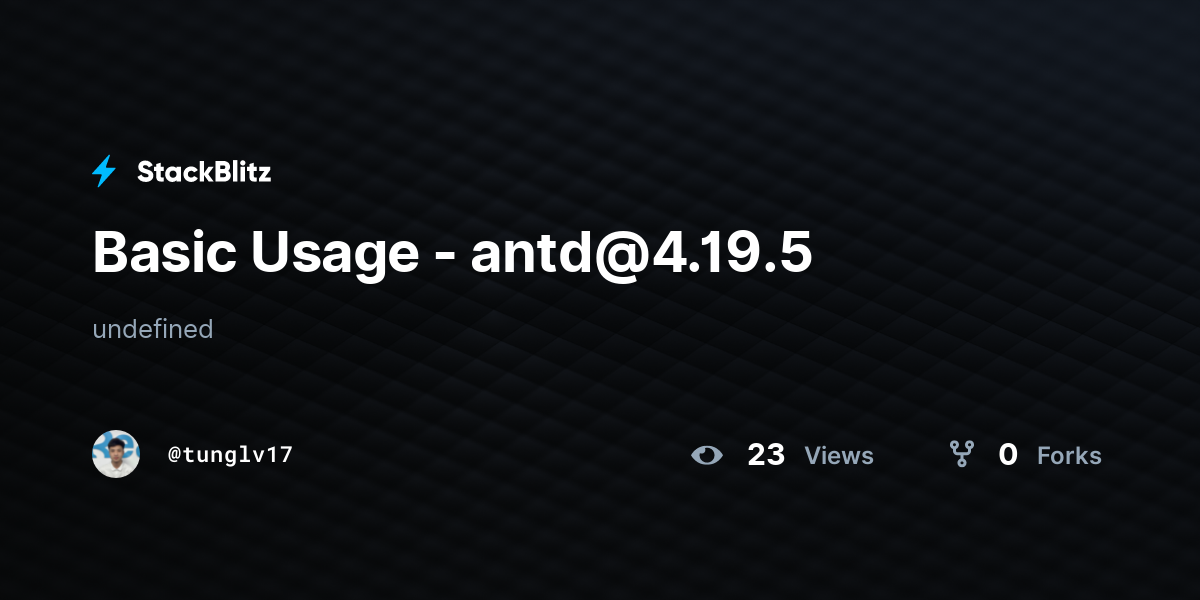 Basic Usage - antd@4.19.5 - StackBlitz