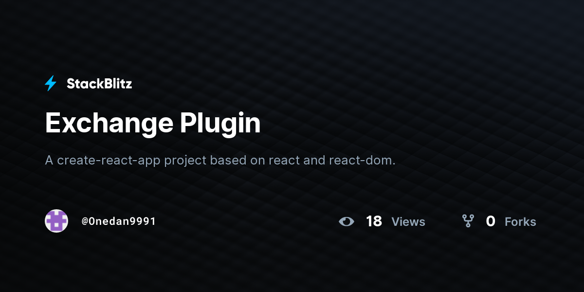 Exchange Plugin - StackBlitz