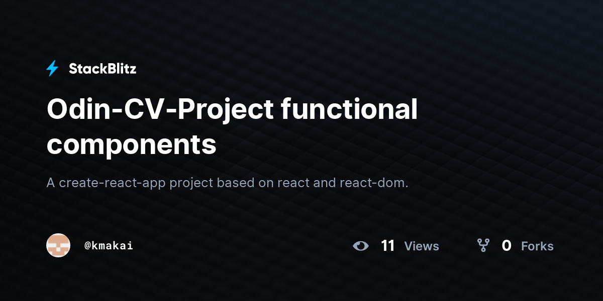 Odin-CV-Project functional components - StackBlitz Odin-CV-Project functional components - StackBlitz