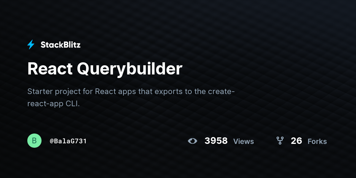 React Querybuilder - StackBlitz
