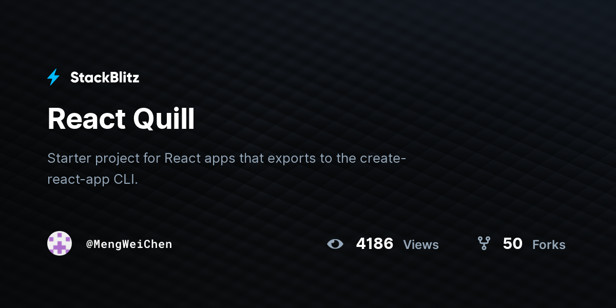 React Quill - StackBlitz